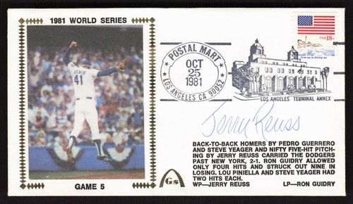 Jerry Reuss Signed 1981 World Series Game 5 Gateway Baseball Stamp ...
