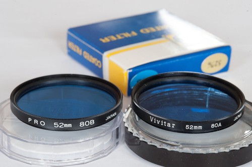 52mm Lens Filters with Cases, Blue Vivitar 80A and PRO 80B | eBay