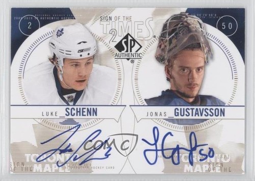2009-10 SP Authentic Luke Schenn Jonas Gustavsson #ST2-GS Rookie Auto ...