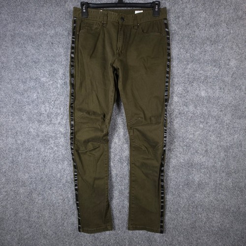 Smoke Rise Men's Brown Denim Pants with Black Side Stripe Moto Style ...