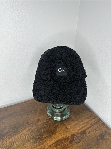CALVIN KLEIN FAUX FUR SHERPA BLACK HAT ADJUSTABLE CAP StrapBack ...
