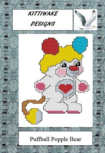 Puffball Popple Bear Cross Stitch Kit. Kittiwake Beginners Kit | eBay