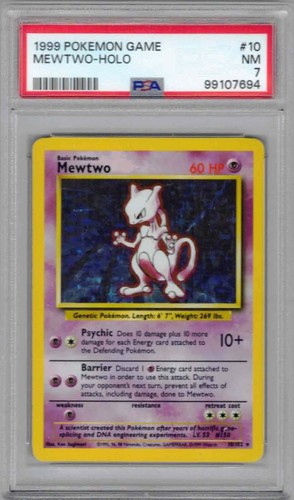 1999 Pokemon Basic Unlimited, #10, Mewtwo - Holo, PSA 7, NM | eBay
