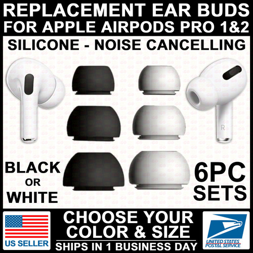 3-PAIRS Ear Bud Tip For Apple AirPod Pro 1&2 Replacement Silicone ...