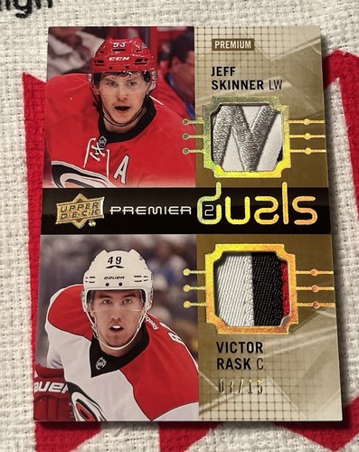 Jeff Skinner Victor Rask /15 2016-17 Premier Duals Game Worn Used Patch ...