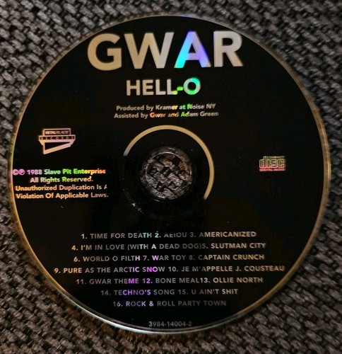 GWAR CD Hell-o! Original Press RARE 3984-14004-2 Metal Blade, Disk Only 39841400427| eBay