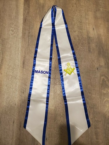 Mason Graduation Stole (White/Royal Blue/Trim) | eBay