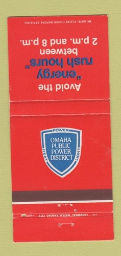 Matchbook Cover - Omaha Public Power District NE 30 Strike | eBay