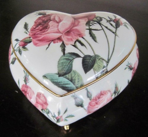 Goebel Smithsonian Collection Red Pink Roses Heart Shaped Music Trinket ...