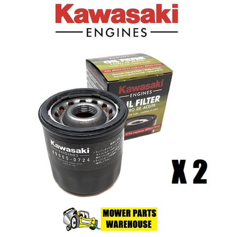 2 GENUINE OEM KAWASAKI ENGINE OIL FILTER 49065-0724 REPLACES 49065-7010 ...