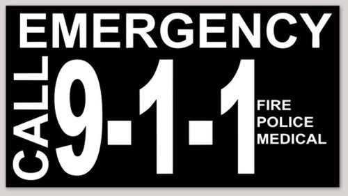 4 Inch Non-Reflective Fire Police Medical Emergency Call 911 9-1-1 ...