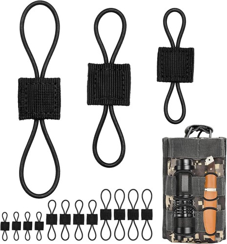 15PCS Tactical Bag Molle Attachment 3 Size Elastic Molle Webbing ...