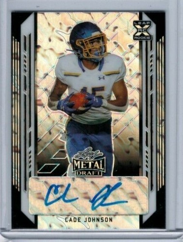2021 Leaf Metal Draft Cade Johnson Portraits Black Marbles Auto RC #d 9 ...