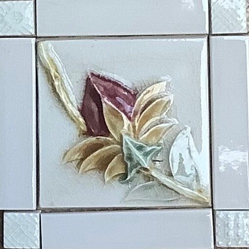 Pratt & Larson Handmade Decorative Flower Relief Tile + 8 Field Tiles | eBay