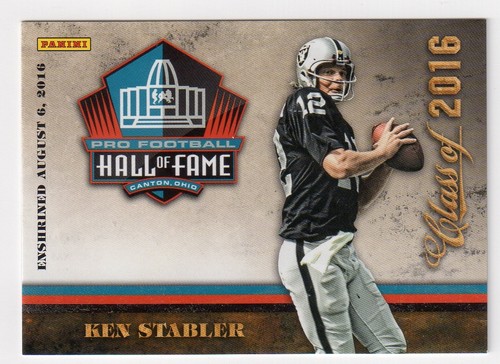 Ken Stabler Panini NFL Pro Football Hall of Fame Class of 2016 Card HOF ...