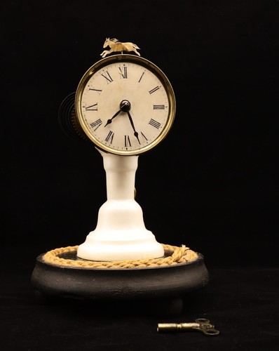 Rare Terry Clock Company Candlestick Small Marble Mantle Clock W Dome ...
