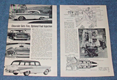 1957 Chevy New Car Info Article "Chevrolet Gets Fins, Optional Fuel ...