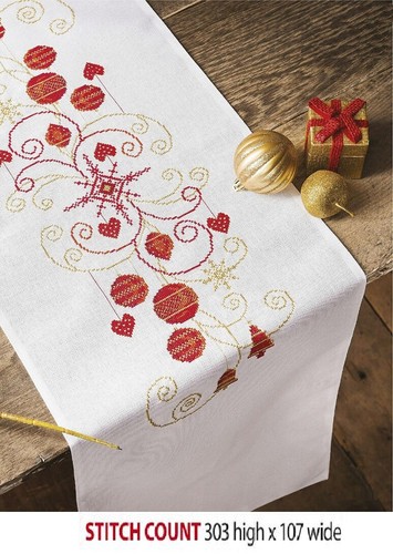 BEAUTIFUL BAUBLES FOR TABLE RUNNER CROSS STITCH PATTERN ONLY ALS AV | eBay