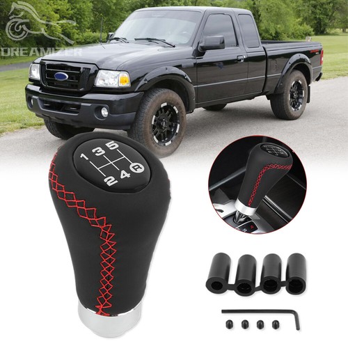 5 Speed Manual Car Gear Stick Leather Shift Knob Lever Handle For Ford ...
