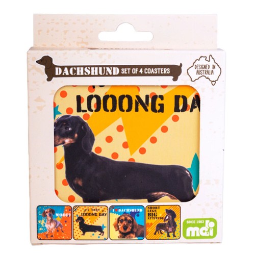 MDI Australia Dachshund Coasters Set Pack of Four Premium Quality ...