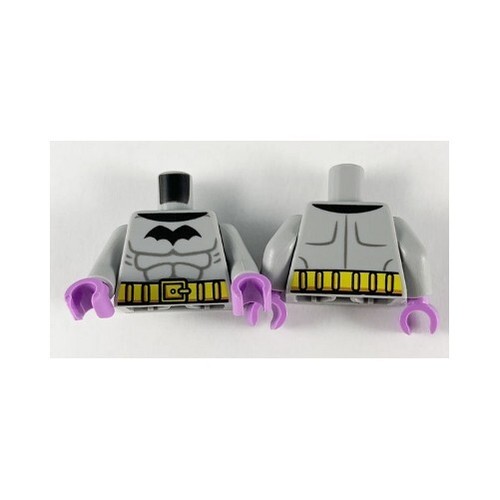 LEGO - Minifig, Torso w/ Black Bat, Muscle Contours & Yellow Utility ...