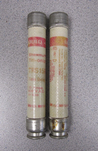 Lot of 2 Gould TRS15R 15 Amp Fuse. 600vac Class RK5 Time Delay Fuses | eBay