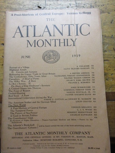 6/1919 ATLANTIC MONTHLY THE CONFEDERACY FIFTY YEARS AFTER NATHANIEL WRIGHT STEPH | eBay