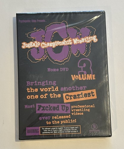 JCW JUGGALO WRESTLING VOL 3 DVD INSANE CLOWN POSSE ICP ECW AEW WWE RARE ...