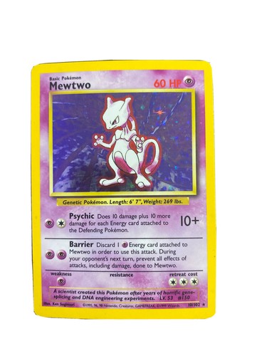 Pokémon TCG Mewtwo Base Set 10/102 Holo Shadowless Holo Rare | eBay