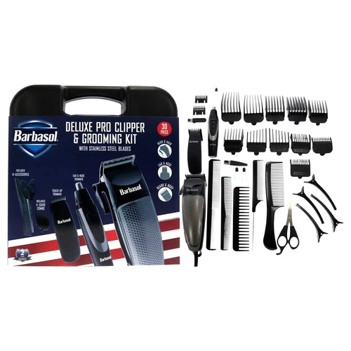 Deluxe Pro-Clipper and Grooming Kit by Barbasol for Men - 30 Pc Clipper ...