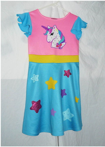 JOJO SIWA Pink & Blue Unicorn Dress, Med 7/8, GUC | eBay