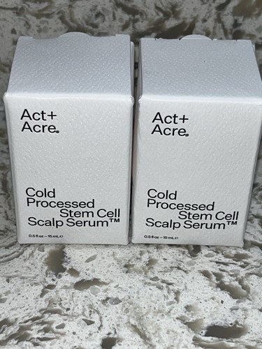 LOT OF 2 ACT + ACRE COLD PROCESSED STEM CELL SCALP SERUM 0.5OZ/15ML*2 ...