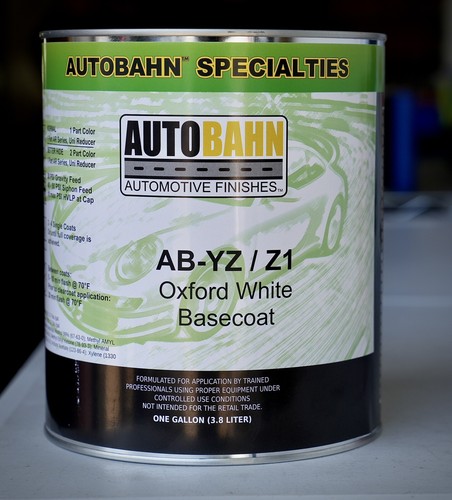Autobahn Oxford White Basecoat Car Auto Paint GALLON AB-YZ Ford Code YZ ...