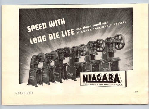 1946 Niagara Machine & Tool Works Inclinable Presses Print Ad | eBay