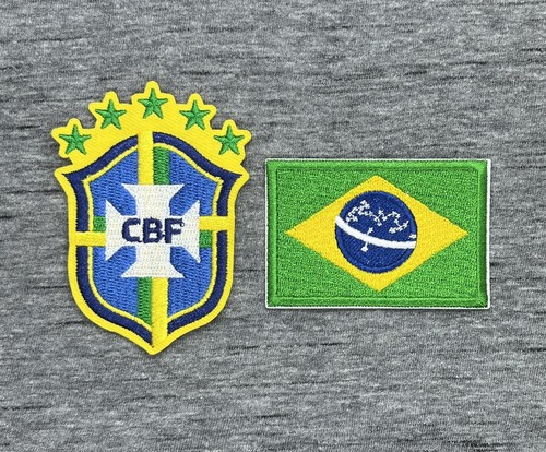 CBF BRAZIL SOCCER PATCH 2 PIECE SET EMBROIDERED IRON-ON PATCH- FREE ...