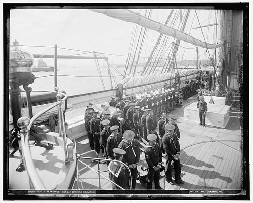 USS Kearsarge,Sunday morning services,religious,sailors,screw sloop-of ...