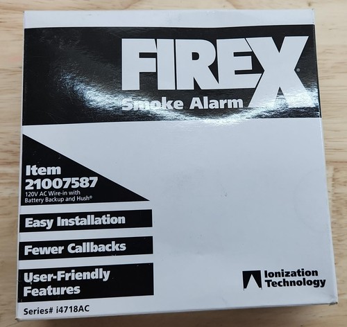 NEW Kidde i4618AC Firex Hardwire Ionization Smoke Detector W/ Battery ...