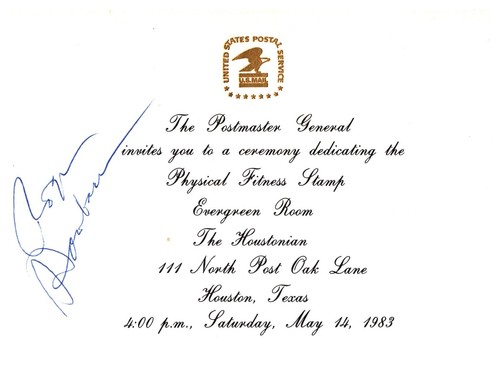 Postmaster General Ceremony Dedicating Physical fitness Stamp Card ...