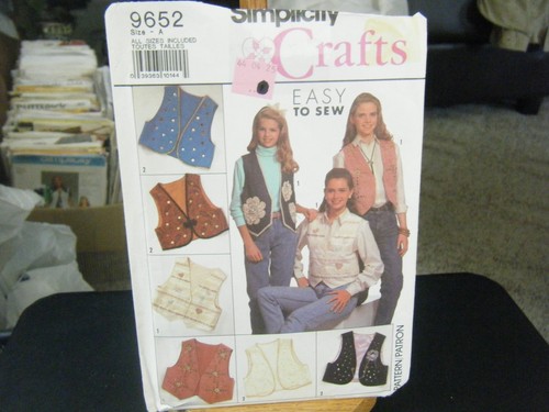 Simplicity 9652 Misses Vest Pattern - Size XXS & Petite Bust 27 to 31 1 ...