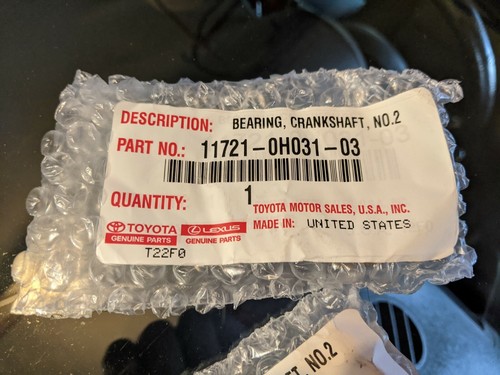 Genuine Toyota Crankshaft Bearing 11721-0H031-03 for 2AZFE | eBay