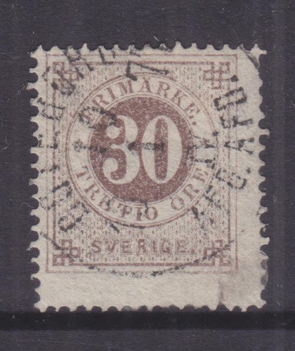 SWEDEN, 1872 perf. 14, 30o. Brown, used. | eBay