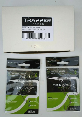 Trapper Tackle Fish Hooks Lot - Size 1/0, Standard - 12 Hooks - 2 Packs ...