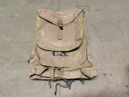 ORIGINAL WWII US ARMY M1942 COMBAT FIELD HAVERSACK BACKPACK-OD#3 | eBay