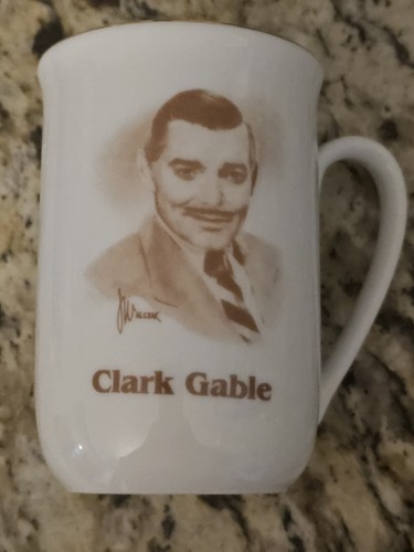 Vintage Clark Gable Coffee Cup Mug Hollywood Hall of Fame Museum Gold ...