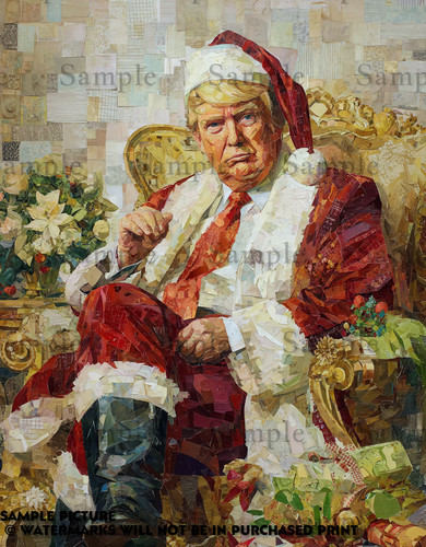 DONALD TRUMP CHRISTMAS SANTA CLAUS PRINT 4" x 6" TRUMP SANTA CLAUS ...