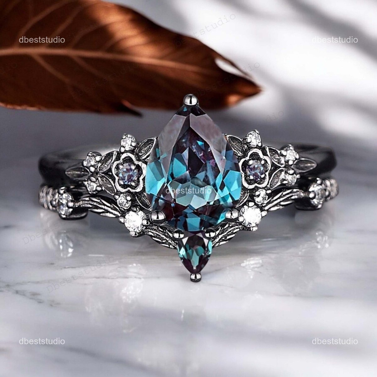 Anillos De Compromiso Antiguos Con Zafiro Morado