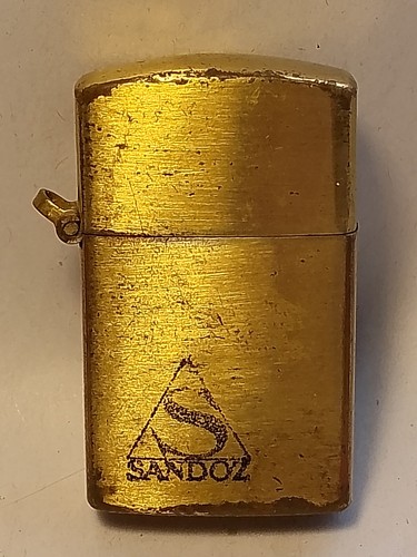 SANDOZ LIGHTER - LOGO drug lab A Hofmann LSD vintage MADE IN JAPAN ...