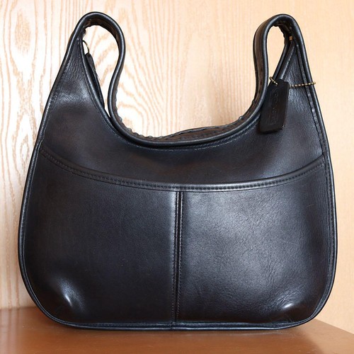 Vintage Coach Ergo Zip Hobo One Shoulder Bag Purse 9025 Black Leather ...