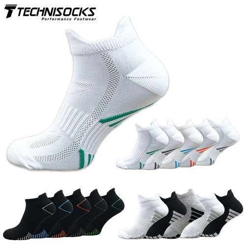 Mens 5 Pack Trainer Liner Socks Invisible Gym Running Cushioned Socks ...