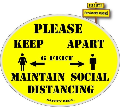 Please Keep 6 Feet Apart Maintain Social Dist Safety Dept. Floor ...